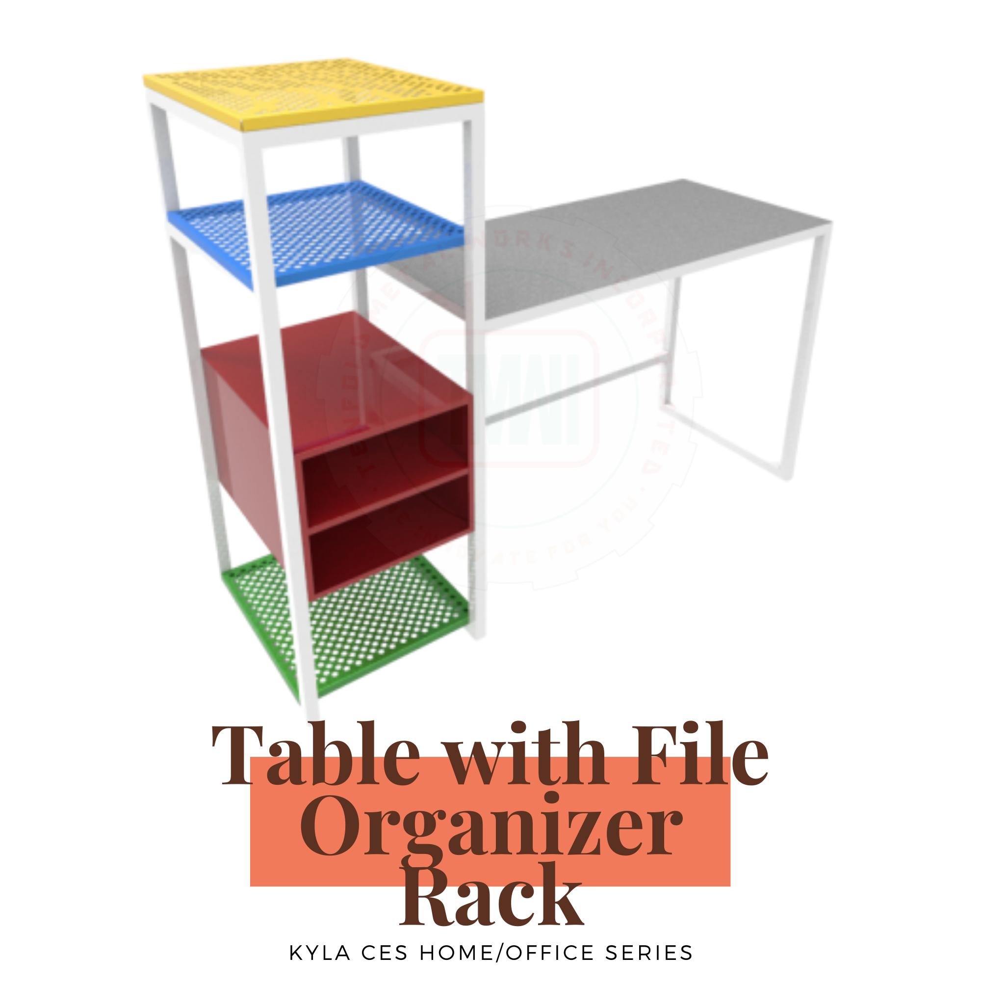 TABLE WITH FILE ORGANIZER – Tenfold Metalworks